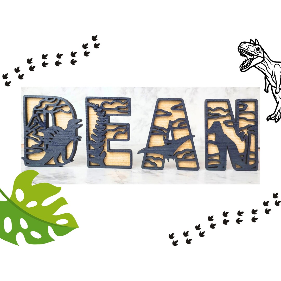 3D Dino Name Sign, Dino Nursery Letters, Dino Custom Name Sign, Dino ...