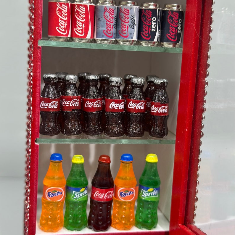 Handmade Cocacola Mini Wooden Fridge With Mini Drinks Bling Luxury ...