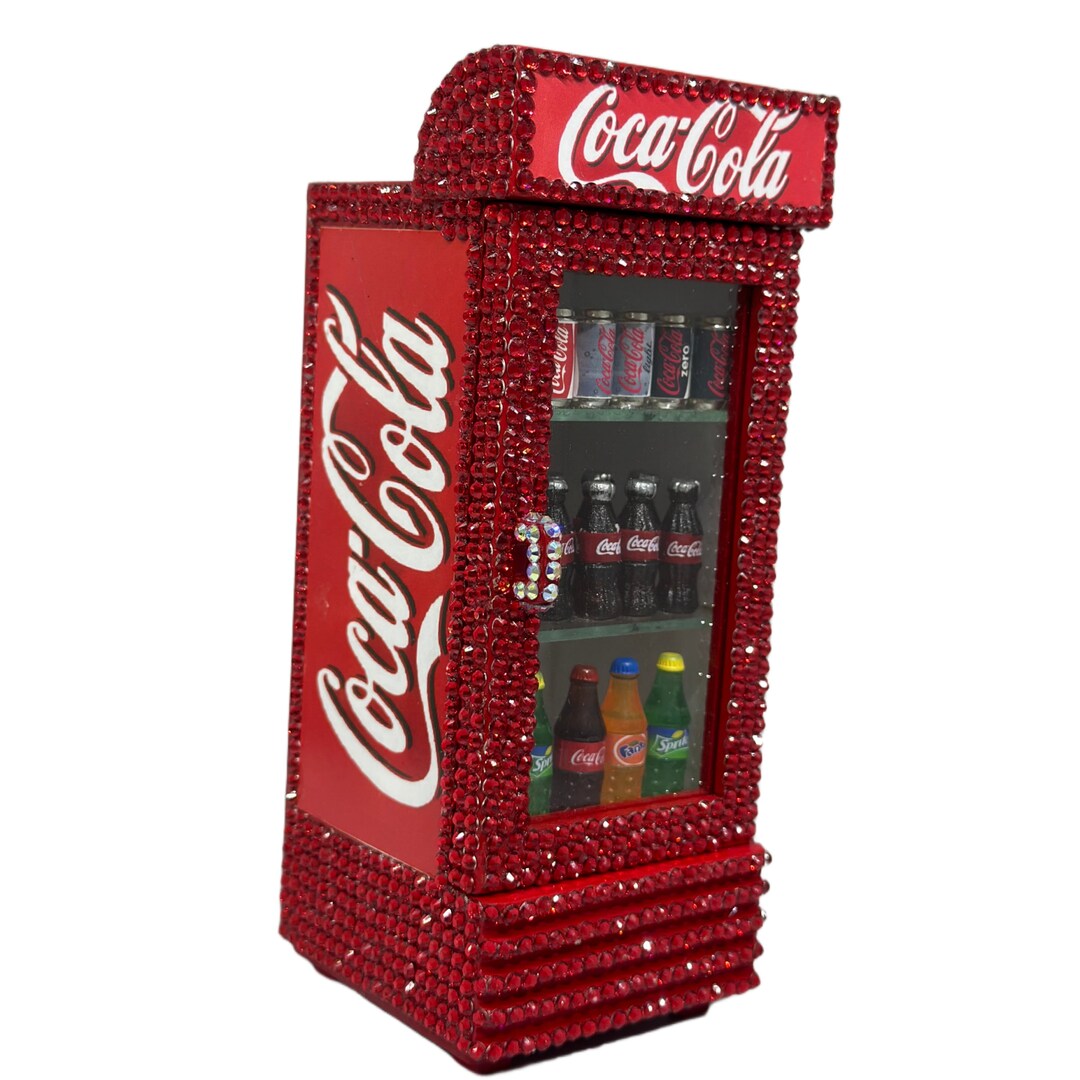 Handmade Cocacola Mini Wooden Fridge With Mini Drinks Bling Luxury ...