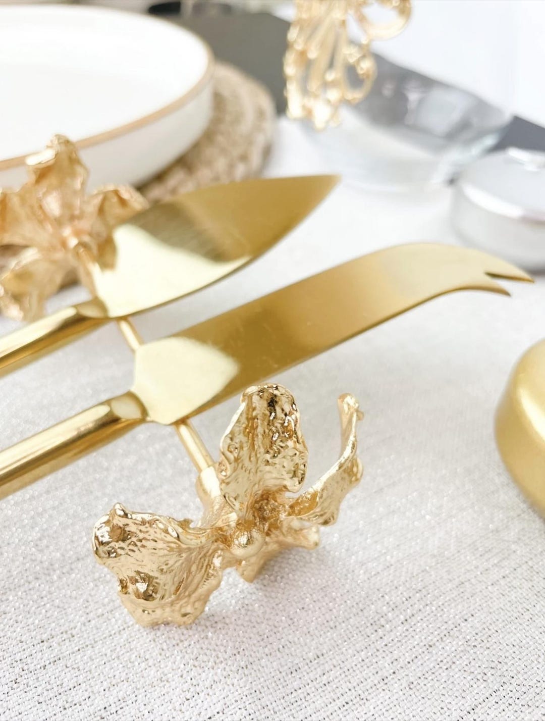Narcissus Flower Cutlery Holder Set: Elegant Dining Table Accessory - Etsy