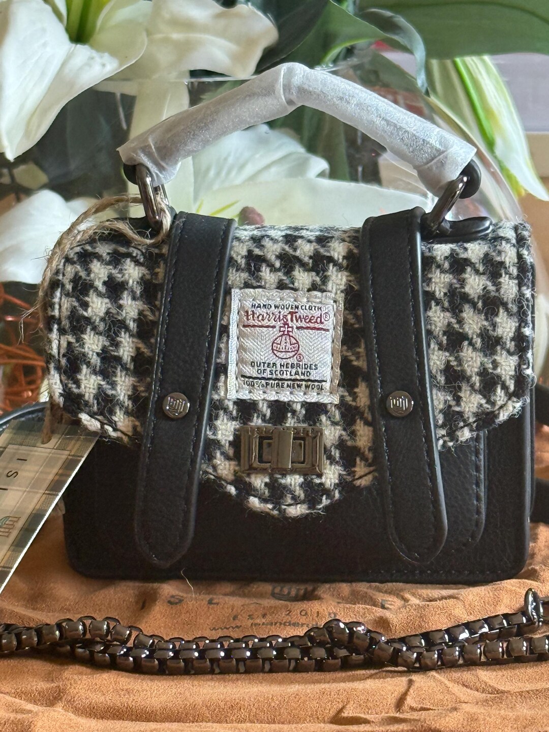 Islander® Mini Satchel Handbag With Harris Tweed and Shoulder Strap ...