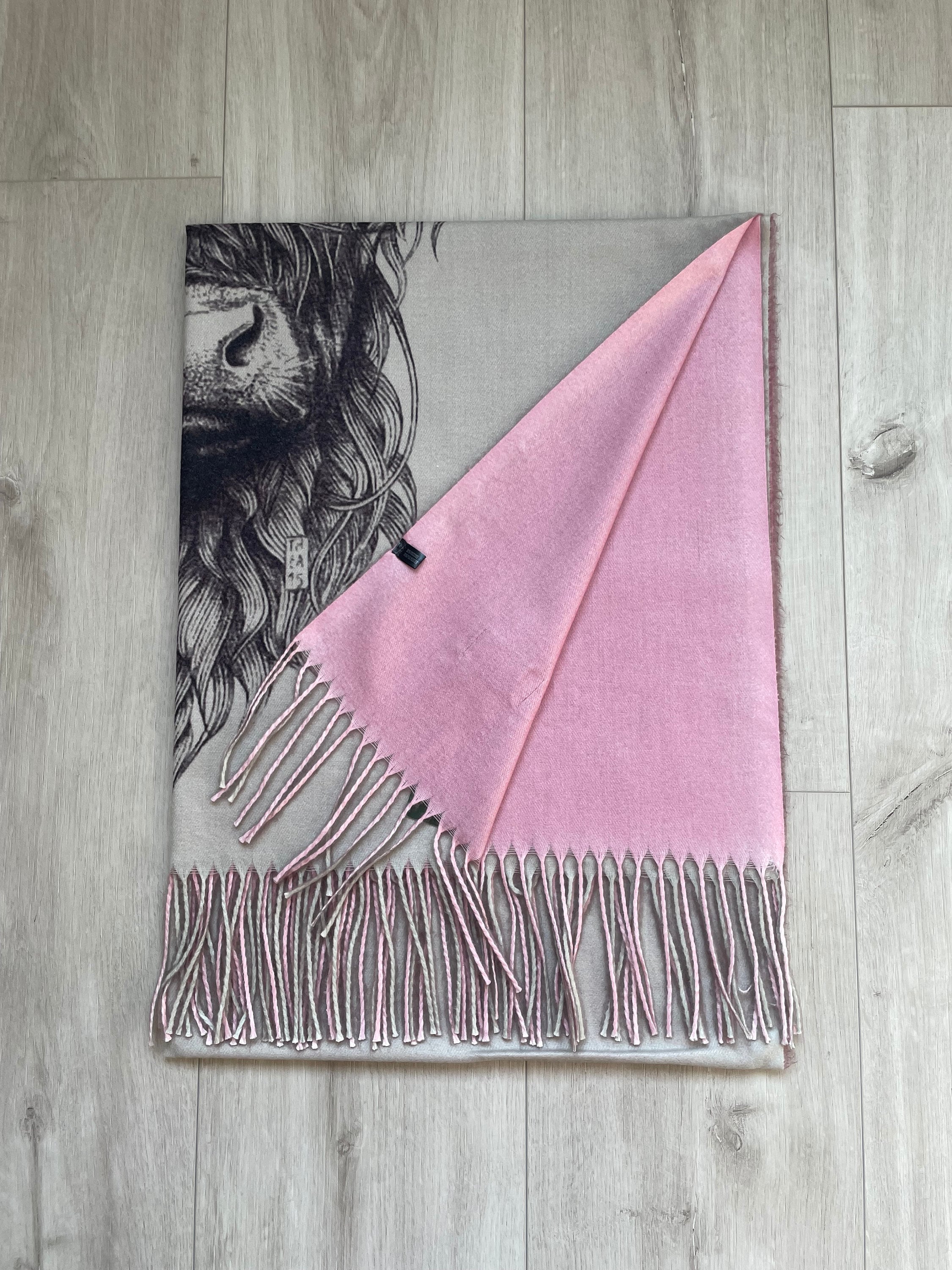House of Tweed Soft Highland Cow Scarf/wrap With Fringe Pink - Etsy