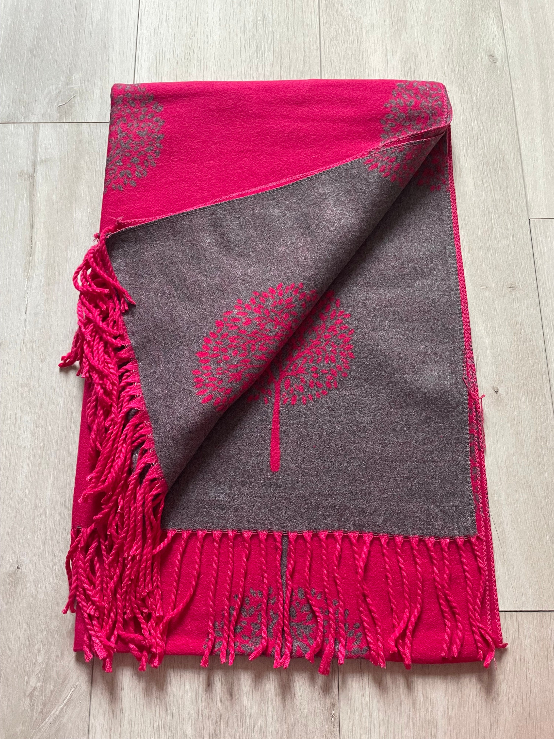 Super Soft Thick Reversible Tree of Life Scarf/wrap With Fringed Hem ...