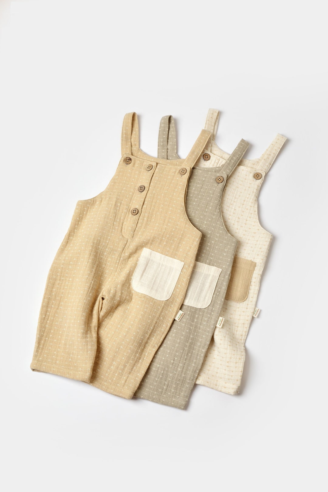 Muslin Baby Dungarees, Organic Muslin Romper, Baby Strap Rompers, %100 ...
