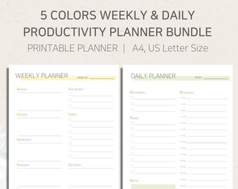 Daily Productivity Planner Pdf Printable to Do List Template | Etsy