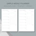 Minimalist Weekly Planner Printable, Weekly Agenda, Printable Planner ...