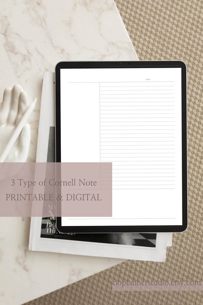 Cornell Note Taking Set | Printable Cornell Note Template | Digital ...
