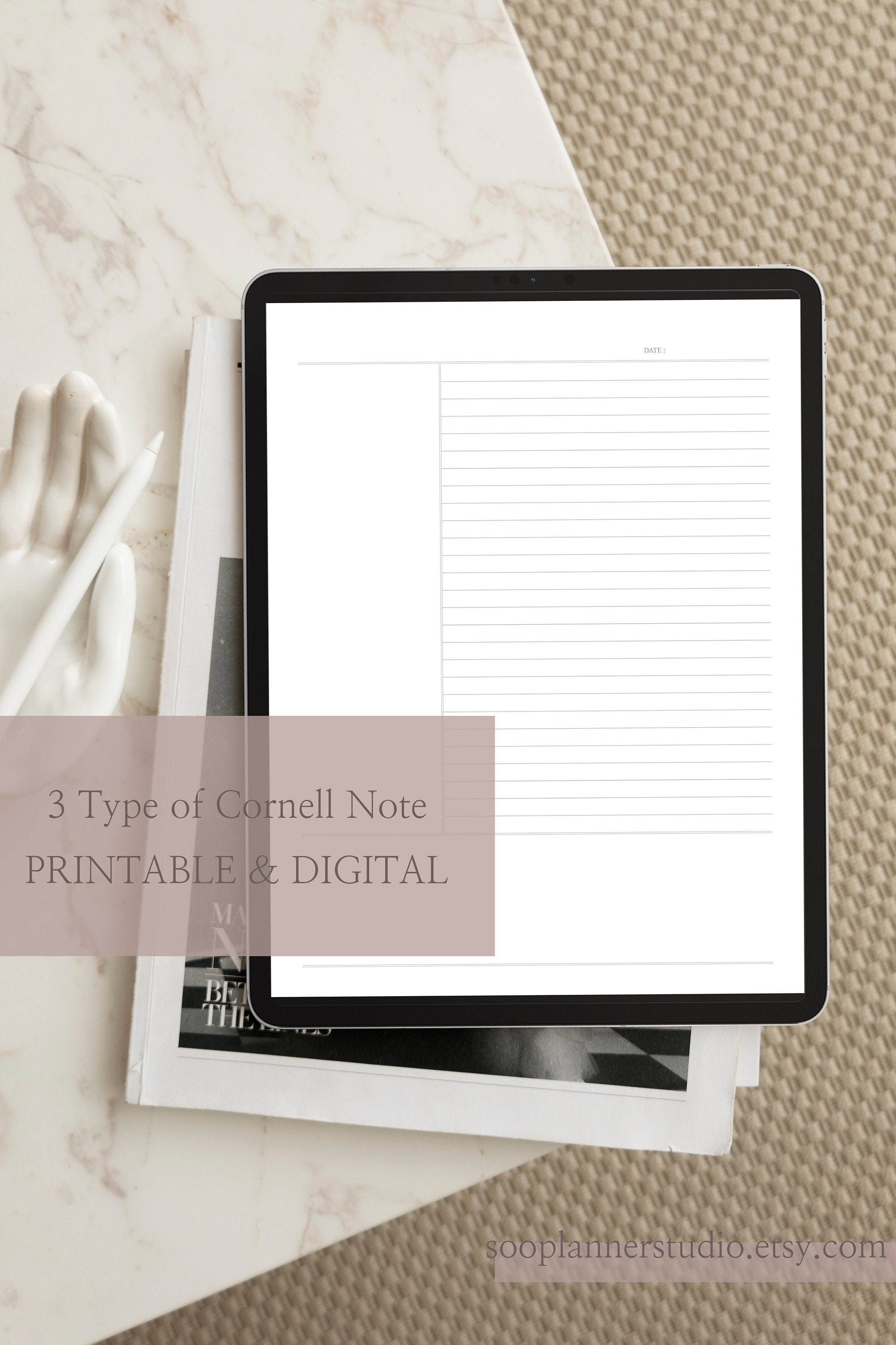 Cornell Note Taking Set | Printable Cornell Note Template | Digital ...