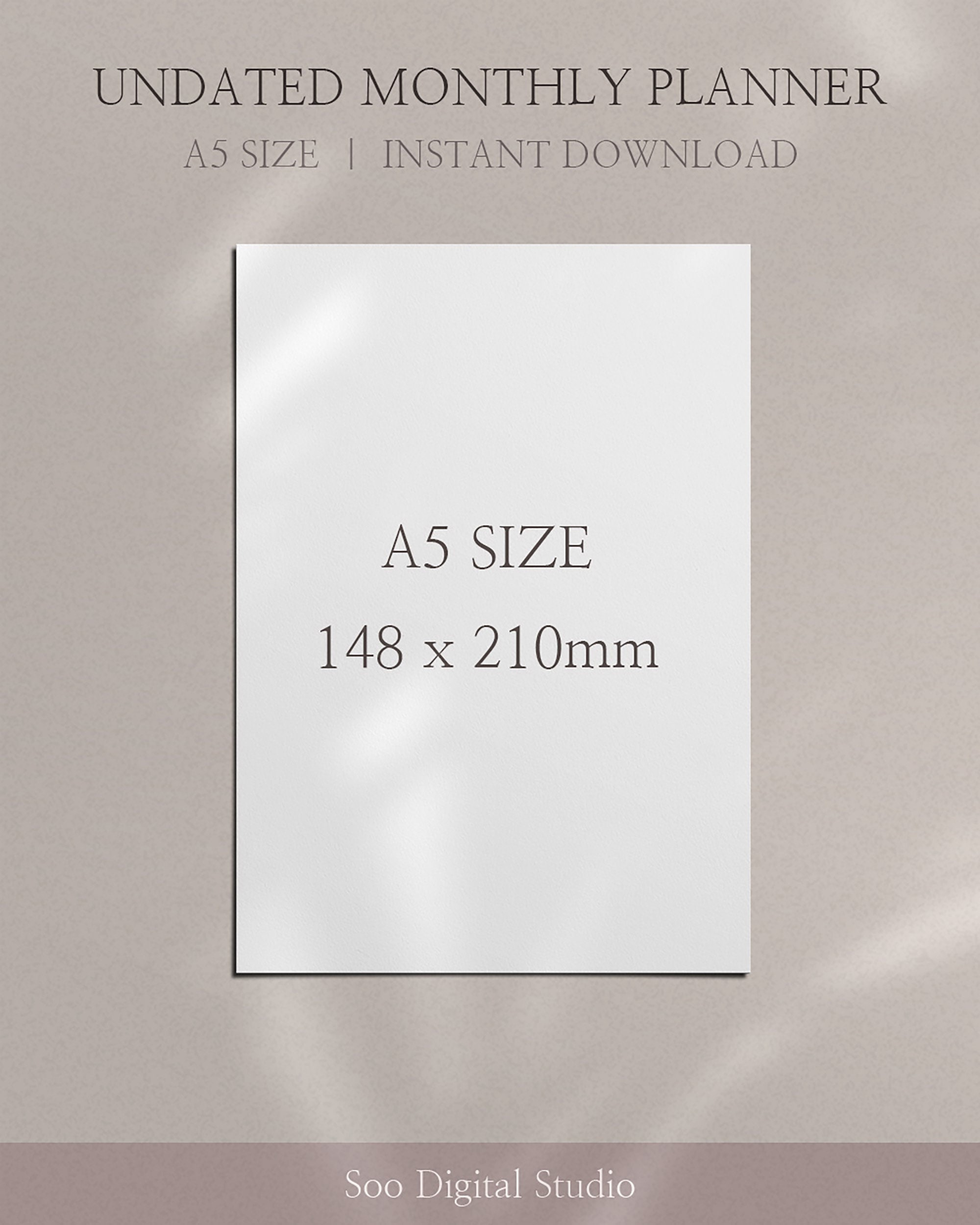 Undated Monthly Planner Template Perpetual Calendar Pdf - Etsy