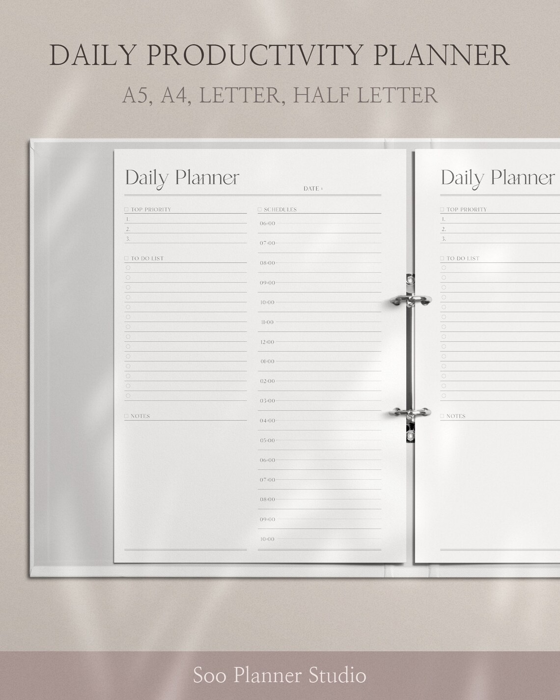 Daily Planner Printable Daily Productivity Planner Pdf Daily Schedule ...