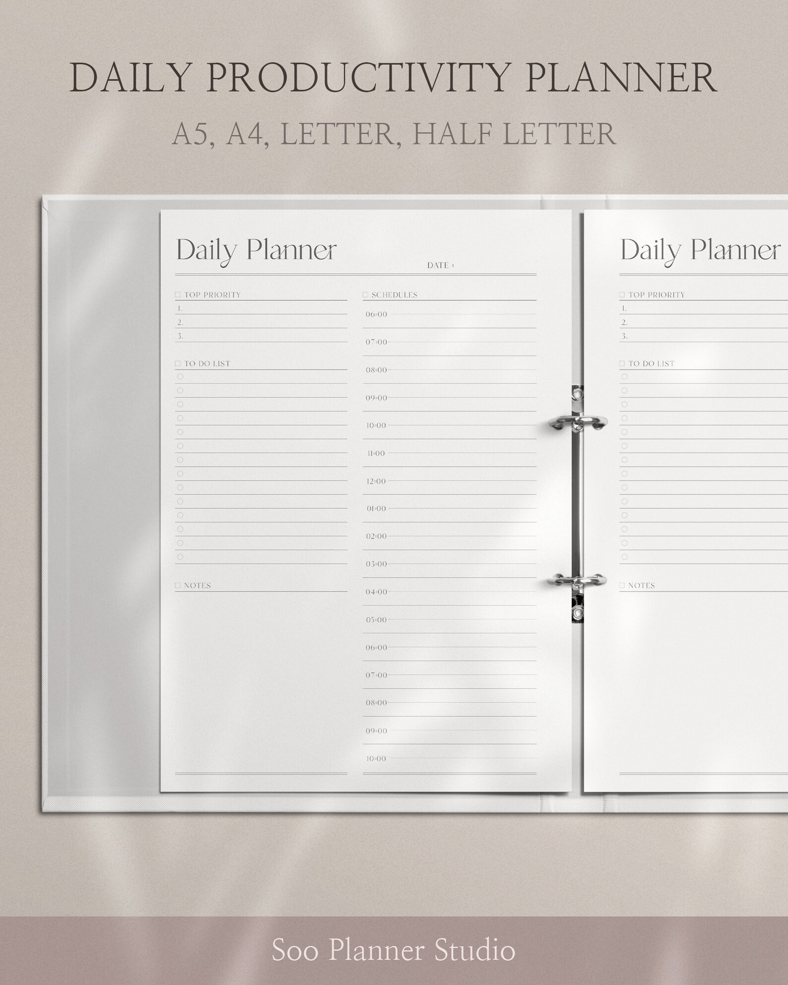 Daily Planner Printable Daily Productivity Planner Pdf Daily Schedule ...