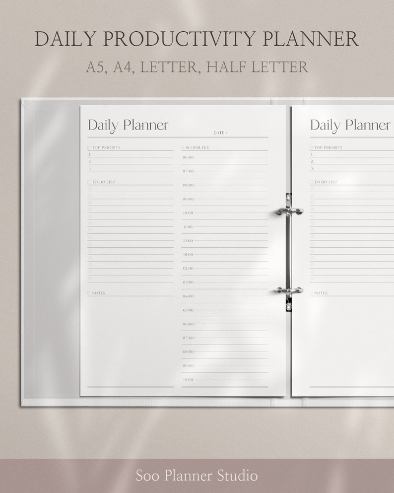 Daily Planner Printable Daily Productivity Planner Pdf Daily Schedule ...