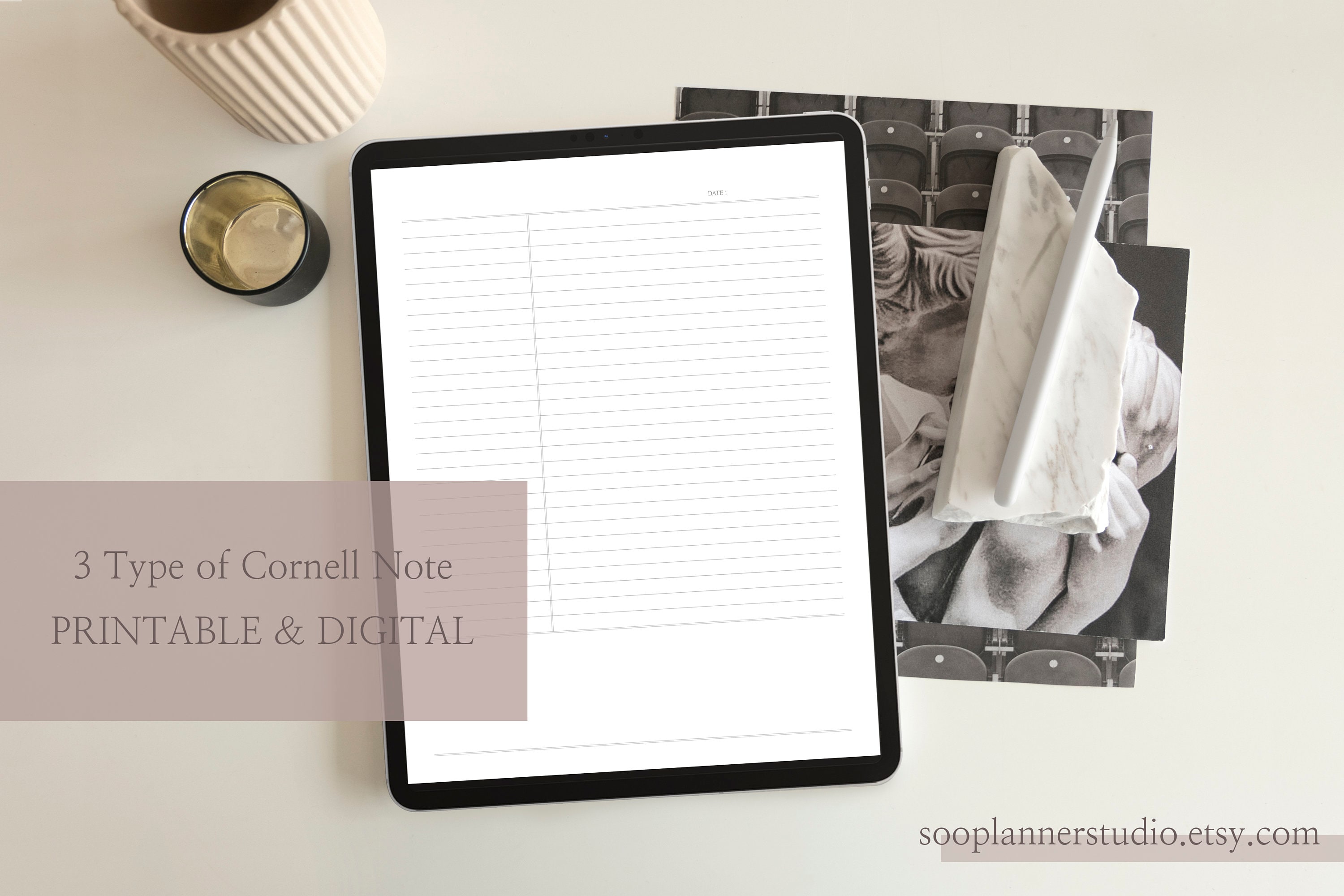 Cornell Note Taking Set | Printable Cornell Note Template | Digital ...