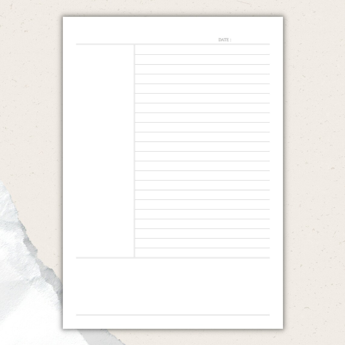 Printable Cornell Notes for Student Note Taking | A5 Note Template ...