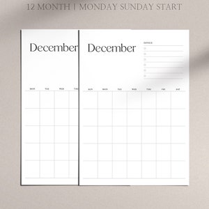 Undated Monthly Planner Printable 12 Month Planner for Students, A5 ...