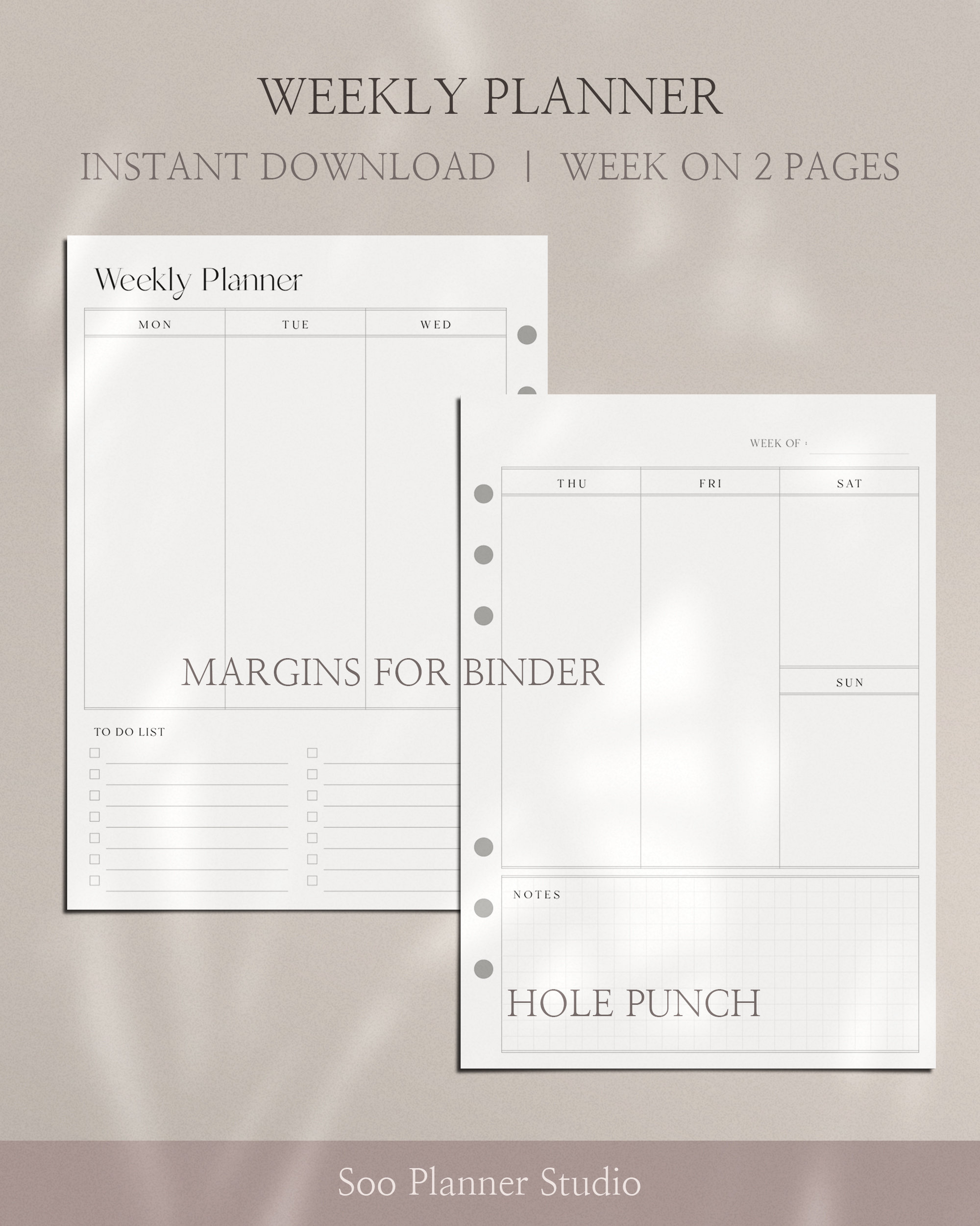 Printable Weekly Planner Pdf Download Best Planner Inserts - Etsy