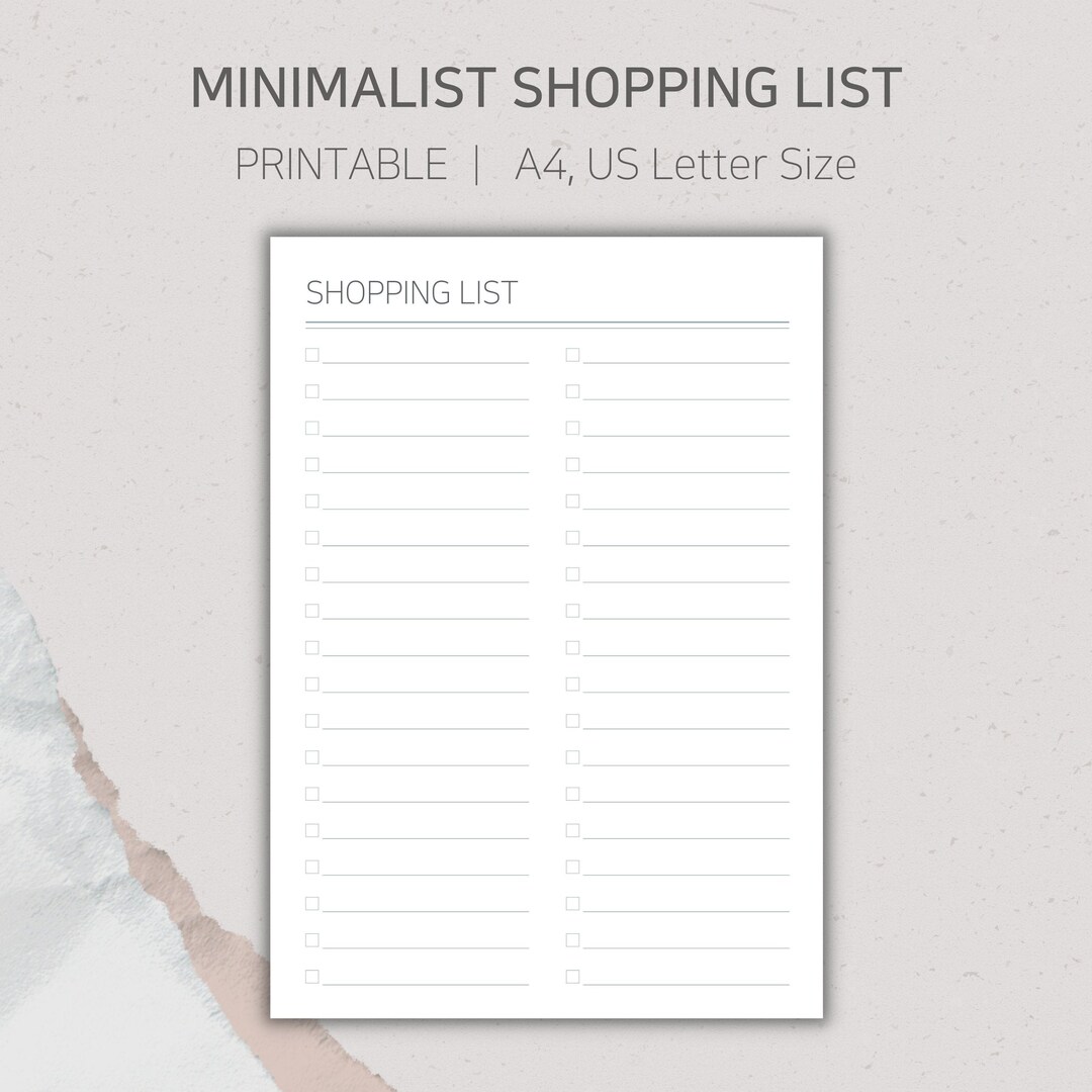 Printable Shopping List | Instant Download Grocery List Template, Blank ...