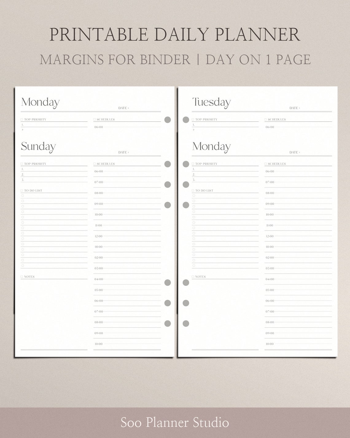Daily Planner Printable Daily Productivity Planner Pdf Daily Schedule ...