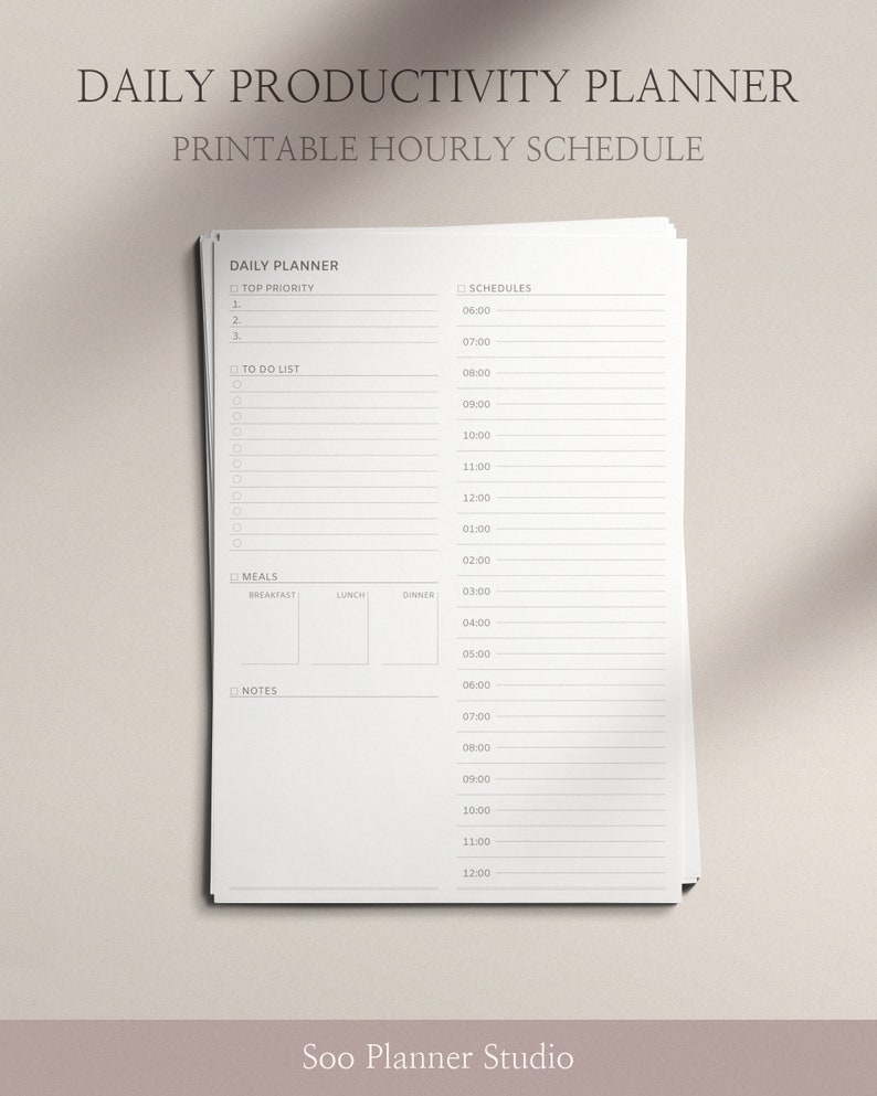 Minimalist Daily Planner Printable Printable Planner Refills Printable ...
