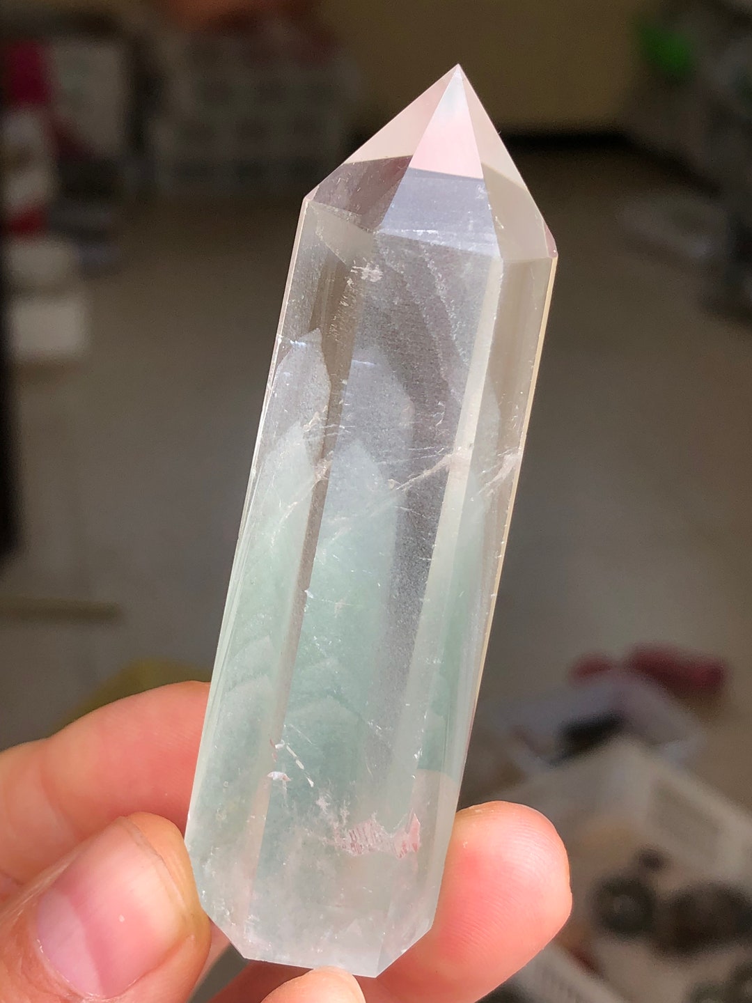 56g Natural Green Ghost Crystal Point G488 - Etsy