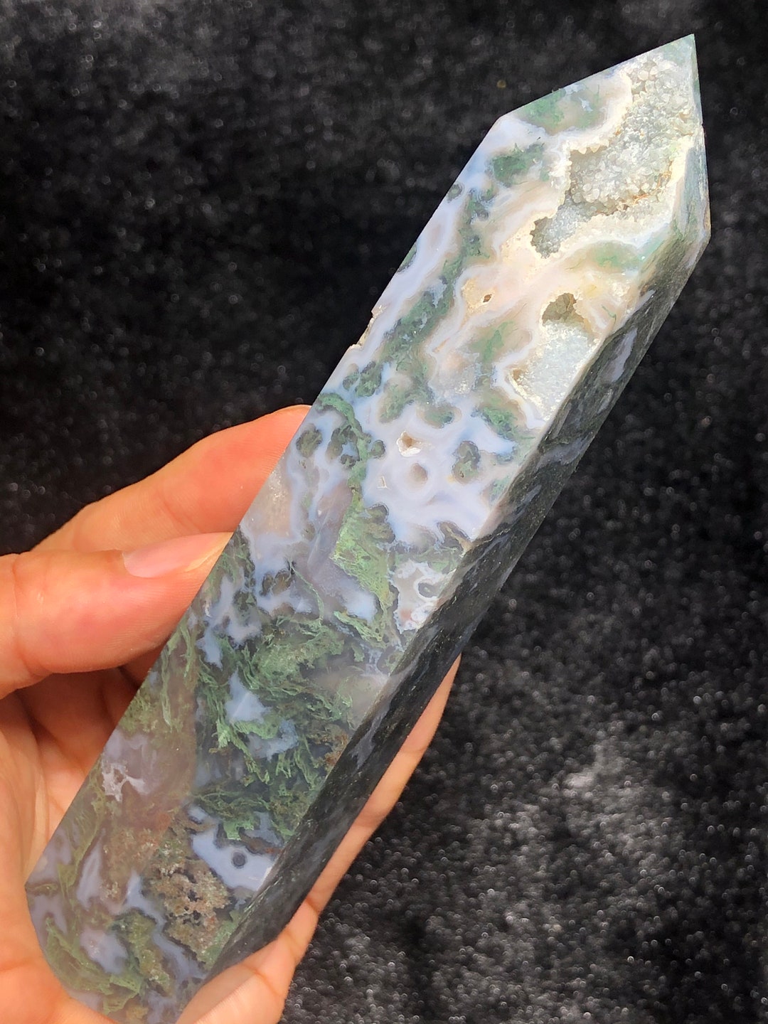 296g Natural Agate Water Grass Quartz Slice Polishing Healing ...