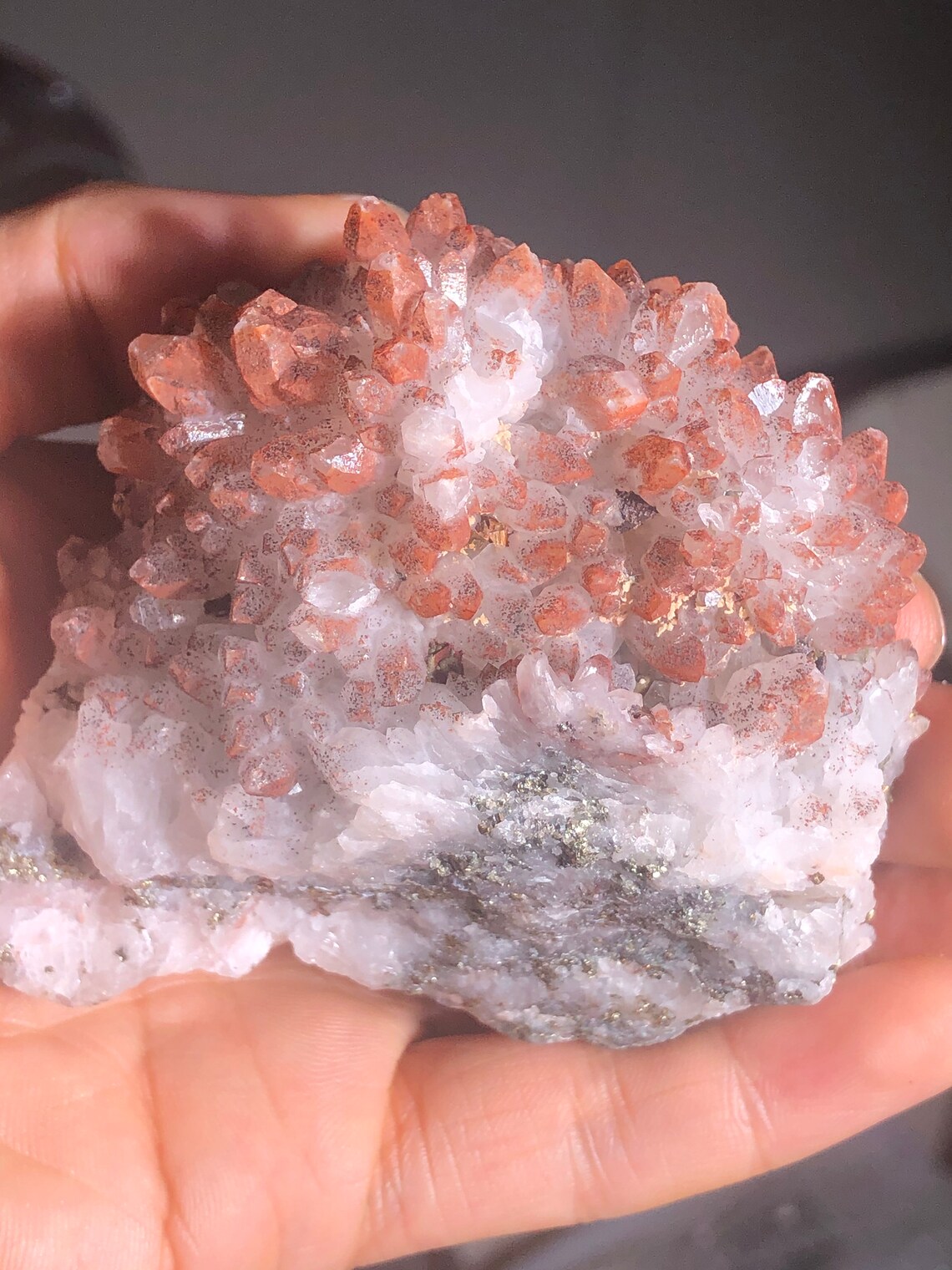 265g red Quartz Pyrite Chalcopyrite crystal minerals specimens | Etsy