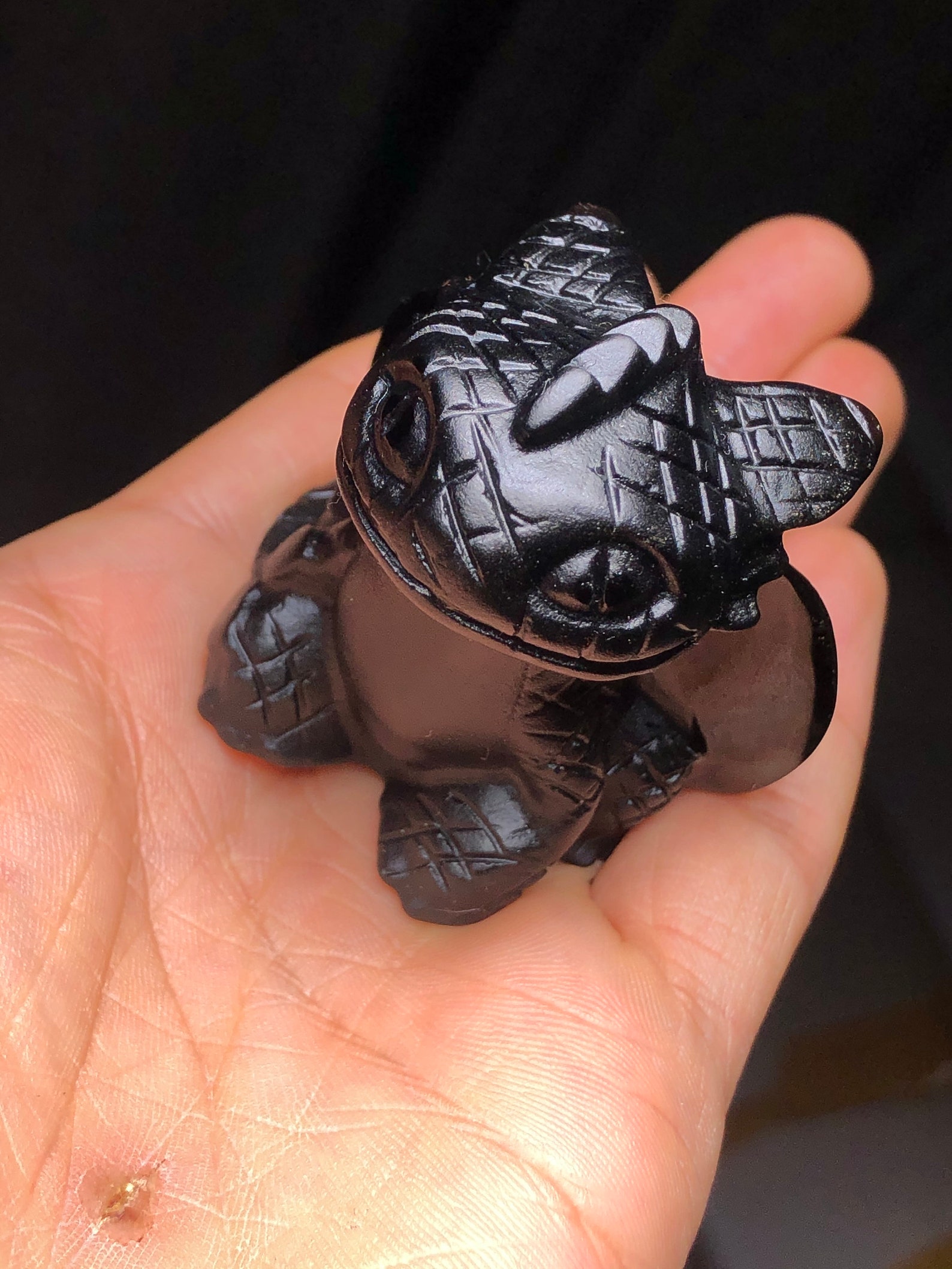 87g Natural Obsidian Flying Dragon Crystal Ornaments - Etsy