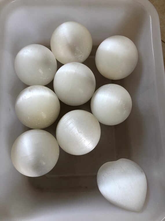 3300g 9pic Natural Selenite Ball /heart Crystal Reiki Stone - Etsy