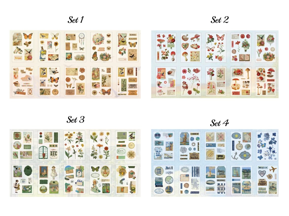 Sticker Sheets For Your Journal Scrapbook Cards Tags And - Etsy