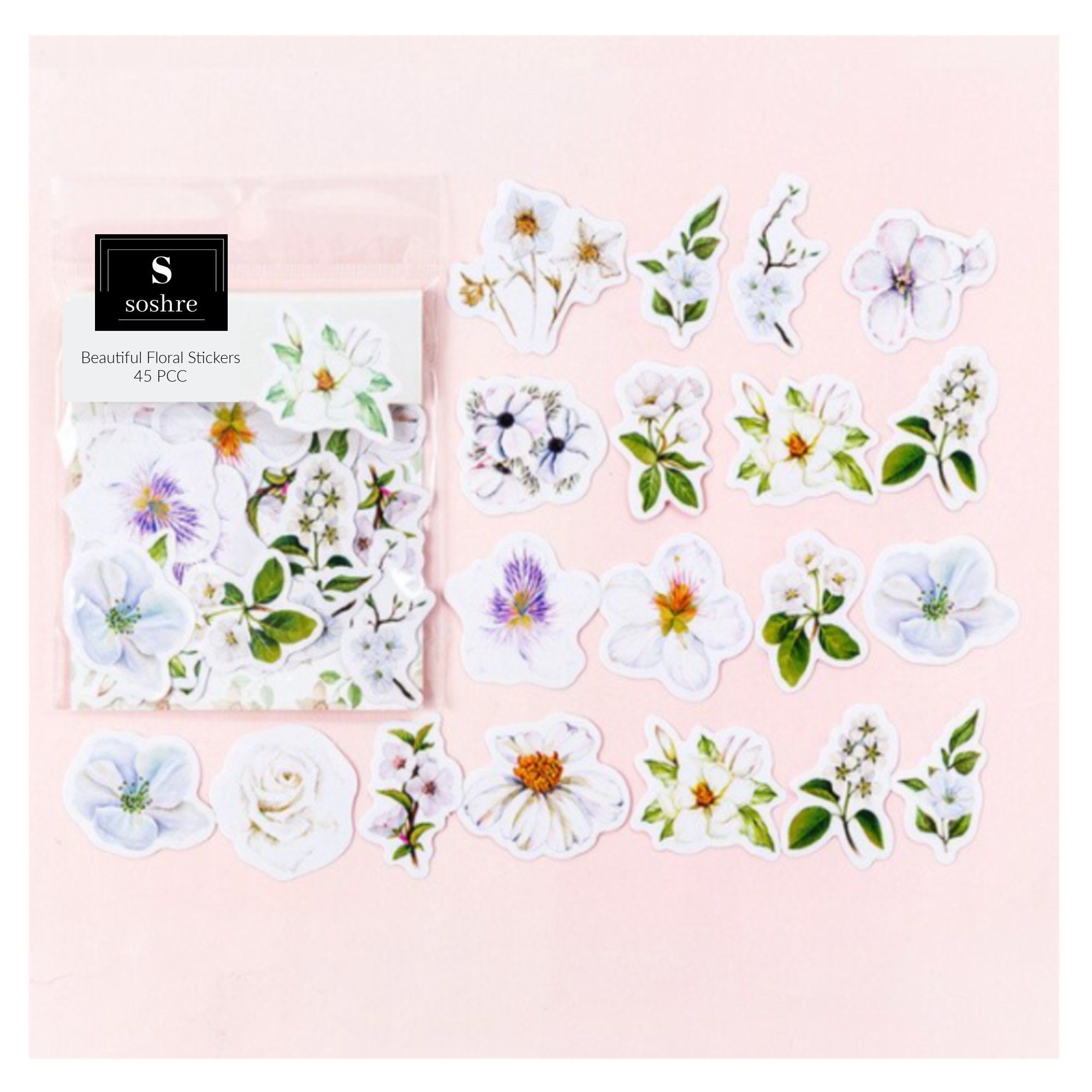 Floral Sticker Set Journal Stickers Flower Stickers | Etsy