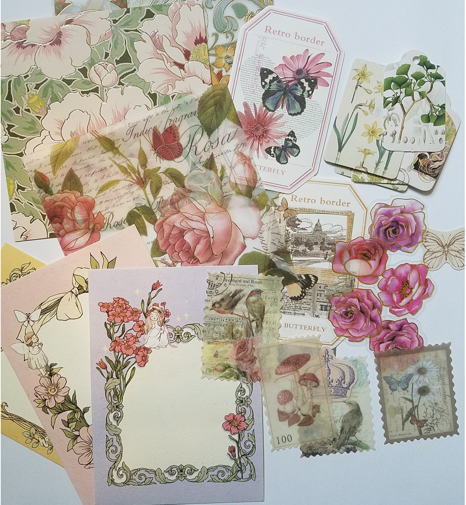 Ephemera Pack Paper Ephemera Stickers Tags Junk Journal - Etsy