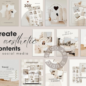 Boho Etsy Shop Banner Kit: 50 Canva Templates + 1000 Stock Photos ...