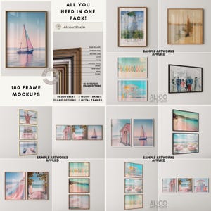 Big Poster Shop Frame Mockup Bundle, Interior, Close up Wall Art ...