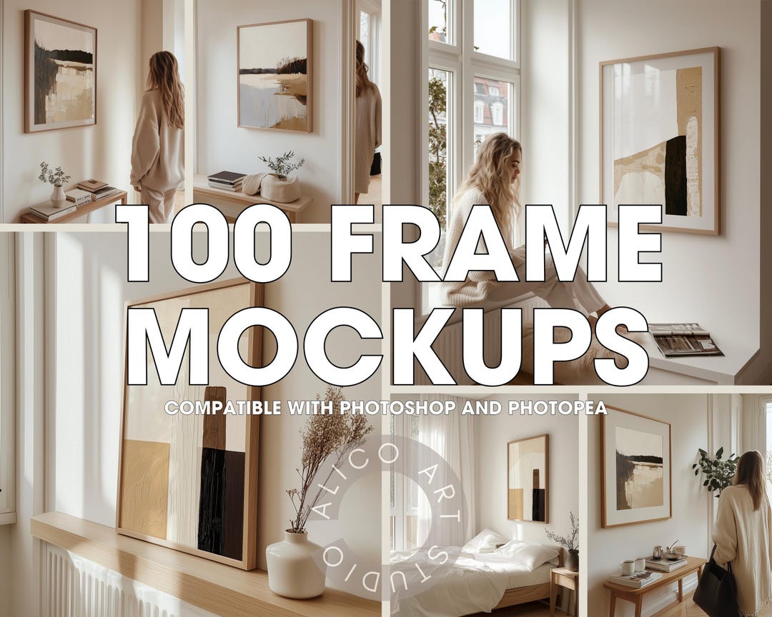 100 Cozy Frame Mockup Bundle: Boho Interior, PSD & JPEG (digital ...