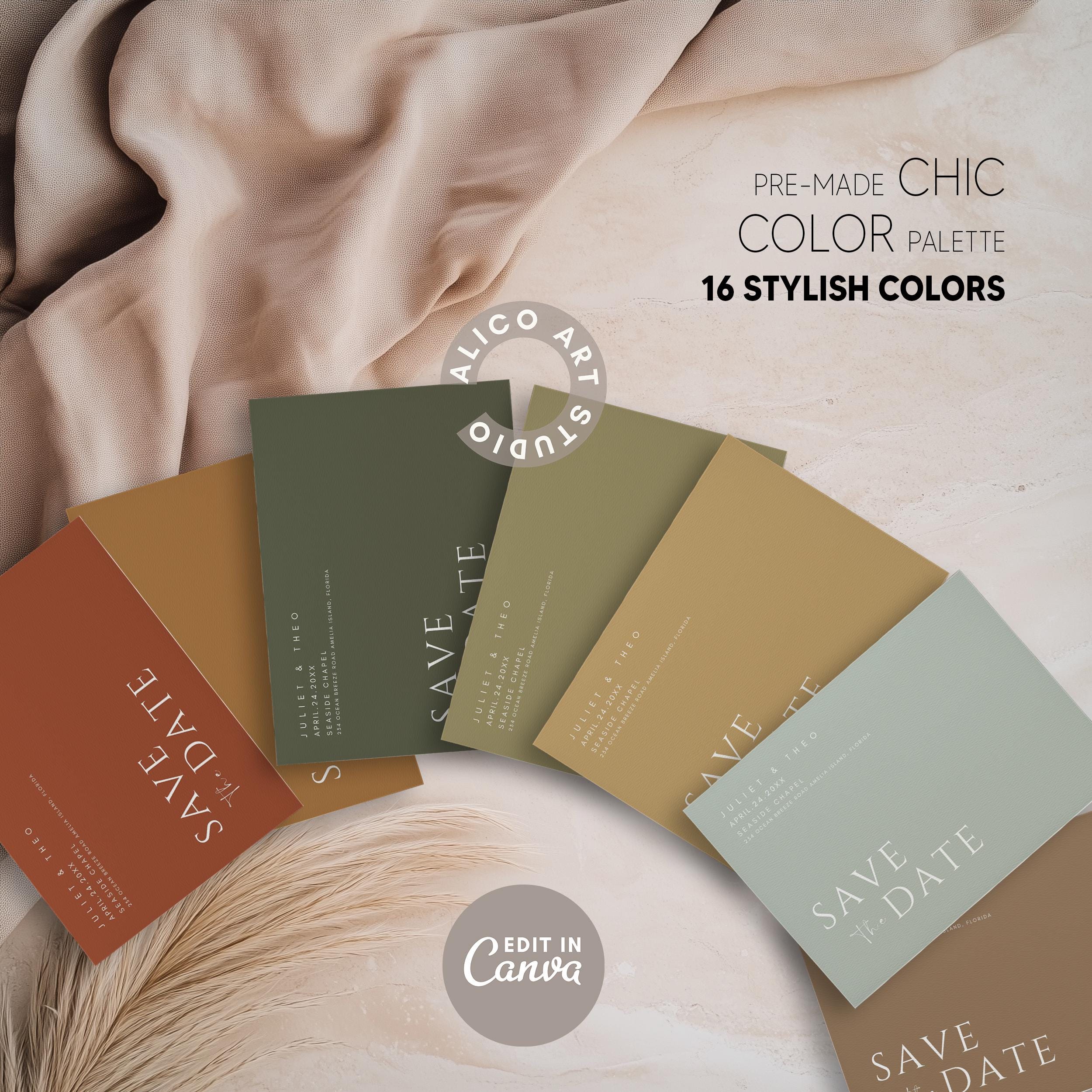 Save the Date Canva Template, Boho Minimal Wedding Invite Card, 5x7 ...