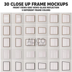 Close up Frame Mockup Bundle, 30 Wood Frame Mockups, Vertical ...