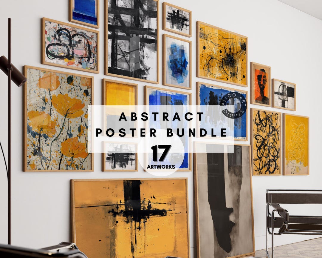 Abstract Art Print Bundle: 17 Bold Expressionist Posters (digital ...