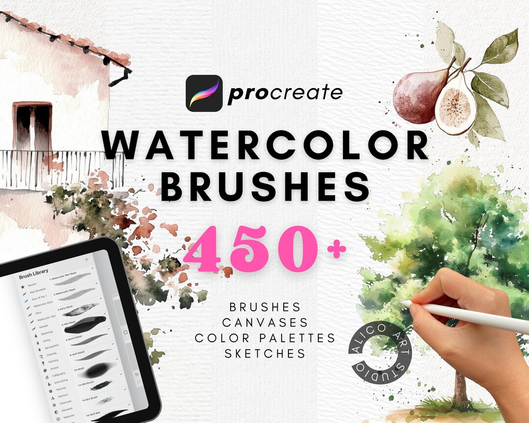 Procreate Watercolor Brushes, Watercolor Painting Bundle, Mega ...