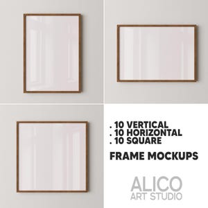 Close up Frame Mockup Bundle, 30 Wood Frame Mockups, Vertical ...