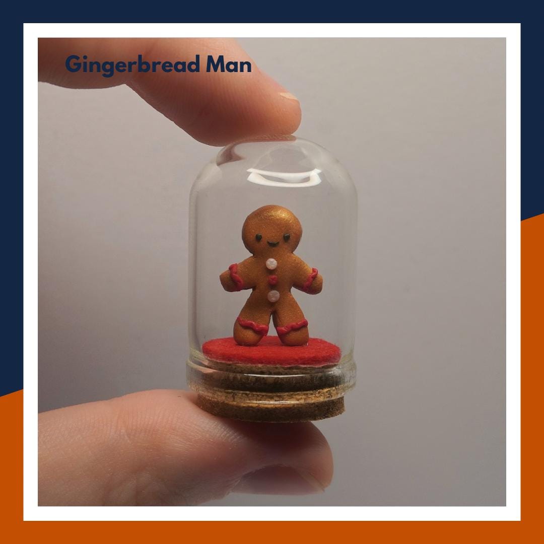 Miniature Christmas Gingerbread Man / Hanging Bauble Ornament / Mini ...