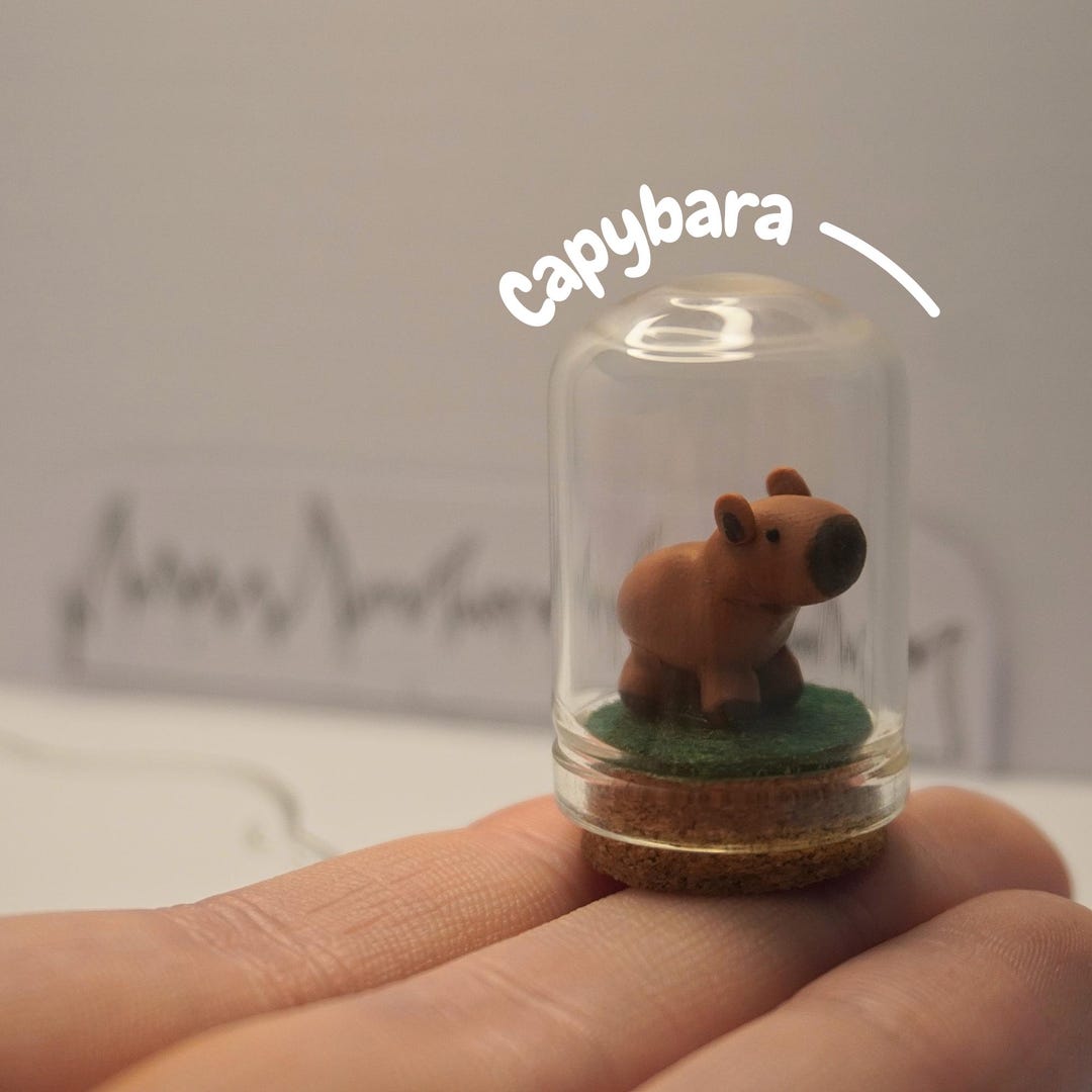 Miniature Capybara / Pet Capybara / Mini Make / Handmade Polymer Clay Figurine / Desk Friend ...
