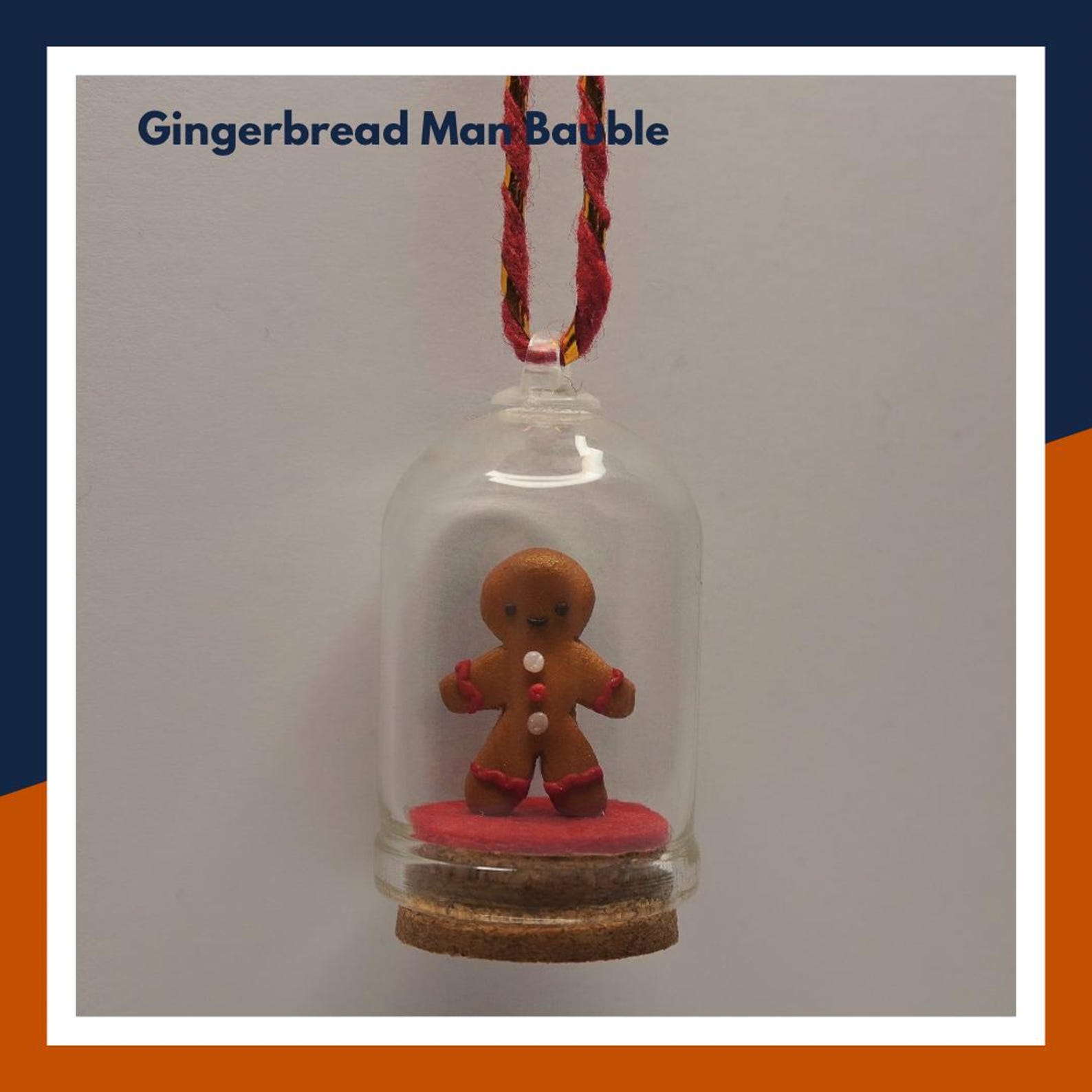 Miniature Christmas Gingerbread Man / Hanging Bauble Ornament / Mini ...
