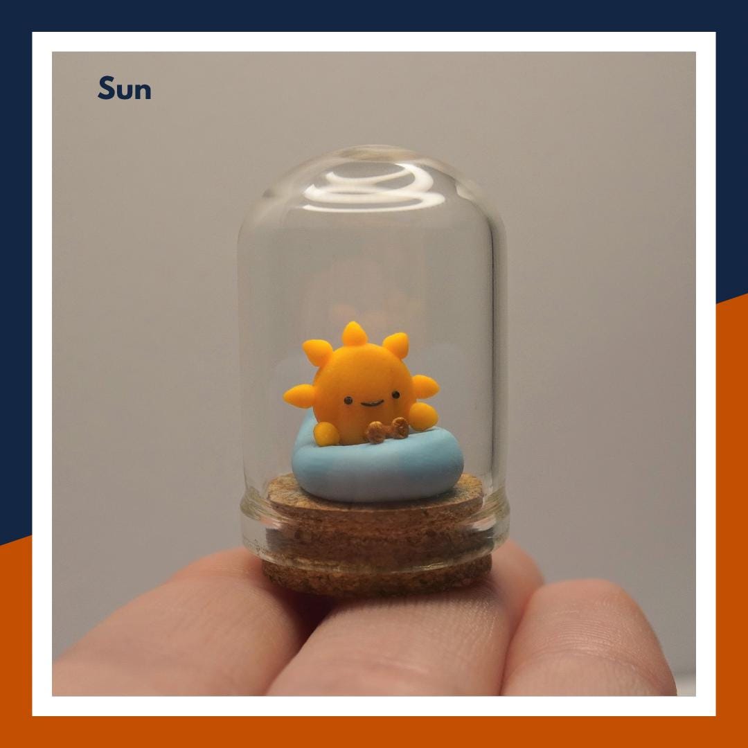 Miniature Sun / Sunshine / Sun and Moon / Bean Bag Buddy / Mini Make ...