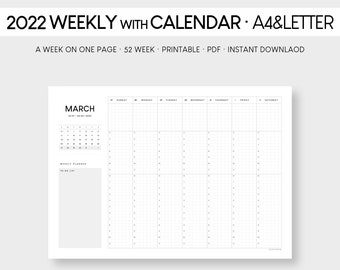 52 Week Calendar | Etsy