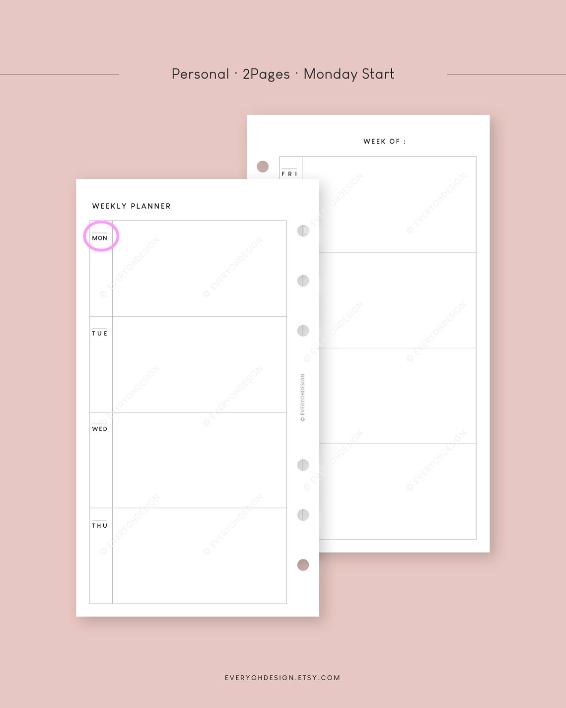 Printable Undated Weekly Planner Personal Weekly Plan Fillable Simple ...