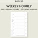Pocket Hourly Weekly Planner Horizontal Printable Insert Template ...