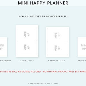 2025 Yearly Planner Mini Happy Planner | Printable Calendar Template ...