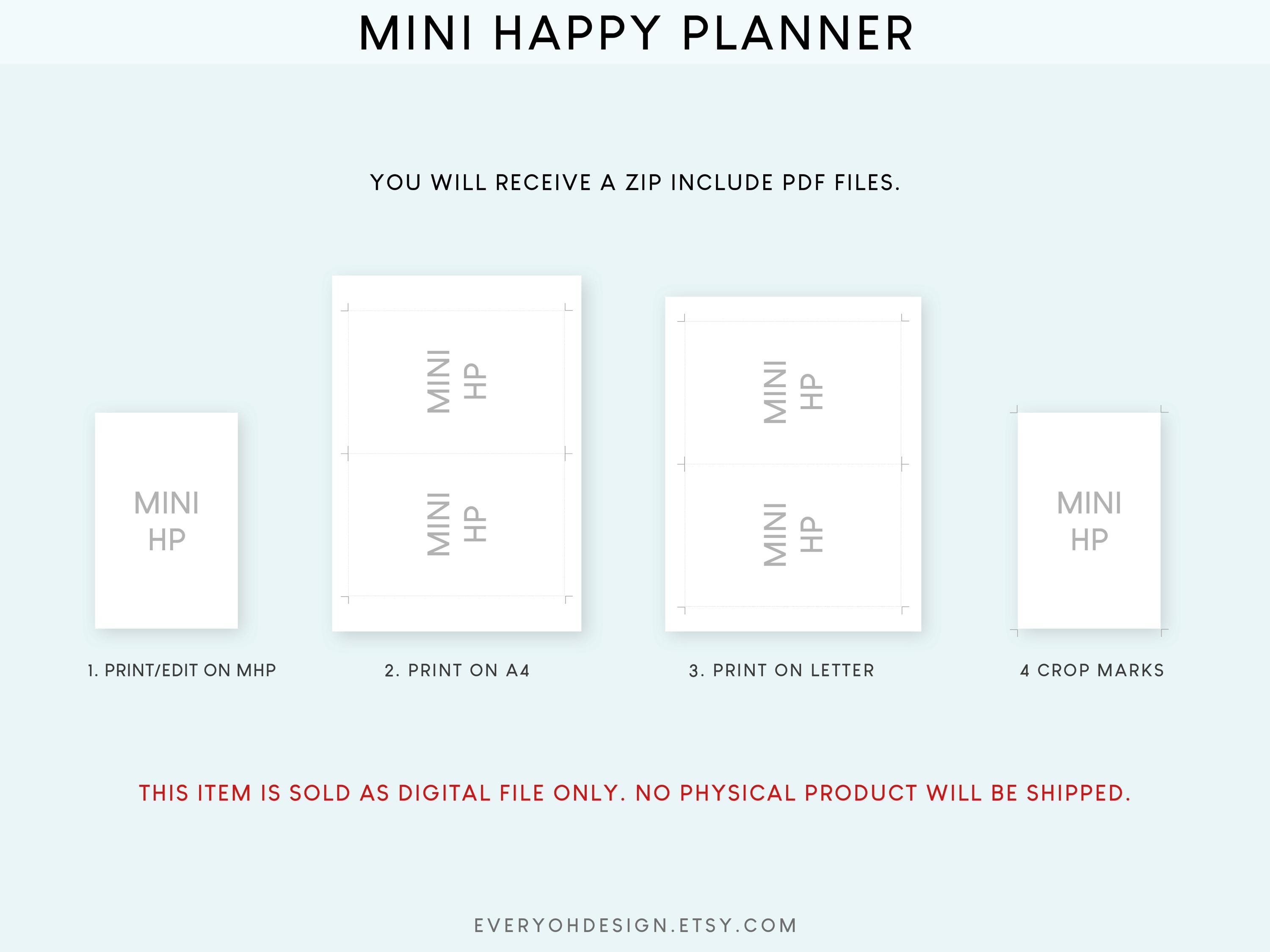 2025 Yearly Planner Mini Happy Planner | Printable Calendar Template ...