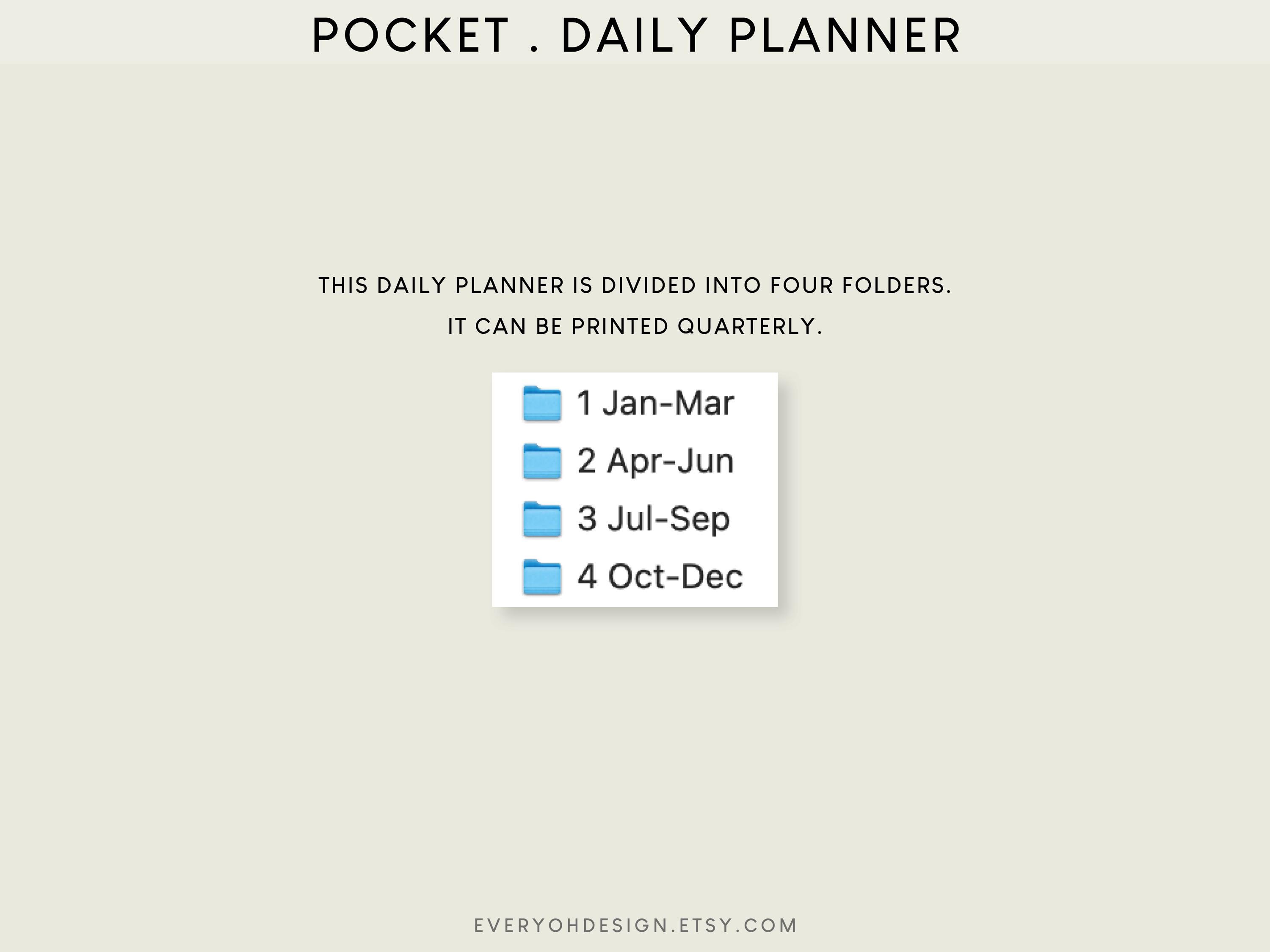 Pocket 2025 Daily Planner With Calendar | Dated Hourly Printable Insert ...