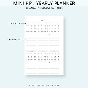2025 Yearly Planner Mini Happy Planner | Printable Calendar Template ...